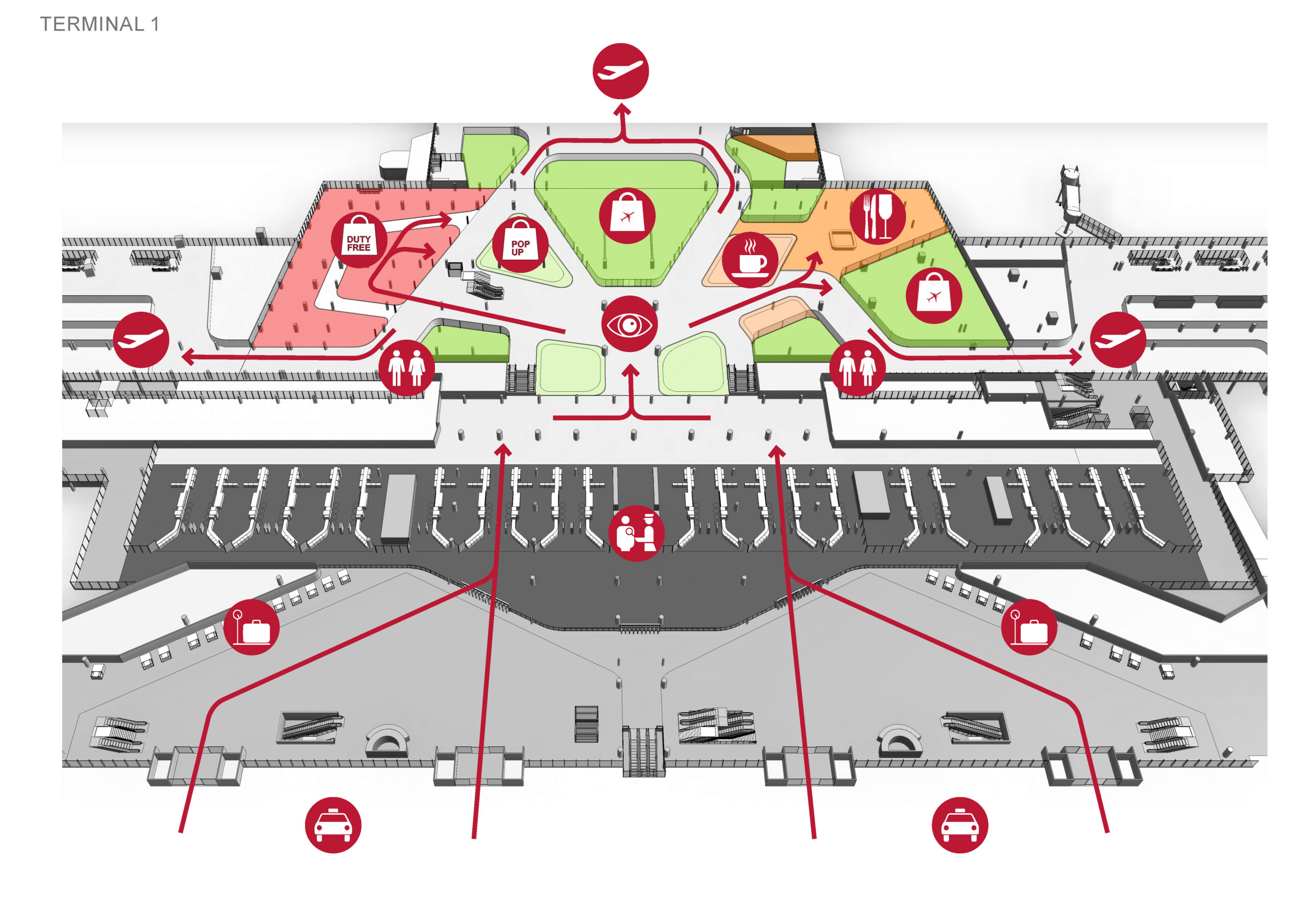 Concept design for Halle B | Frankfurt Airport – IADC Studio